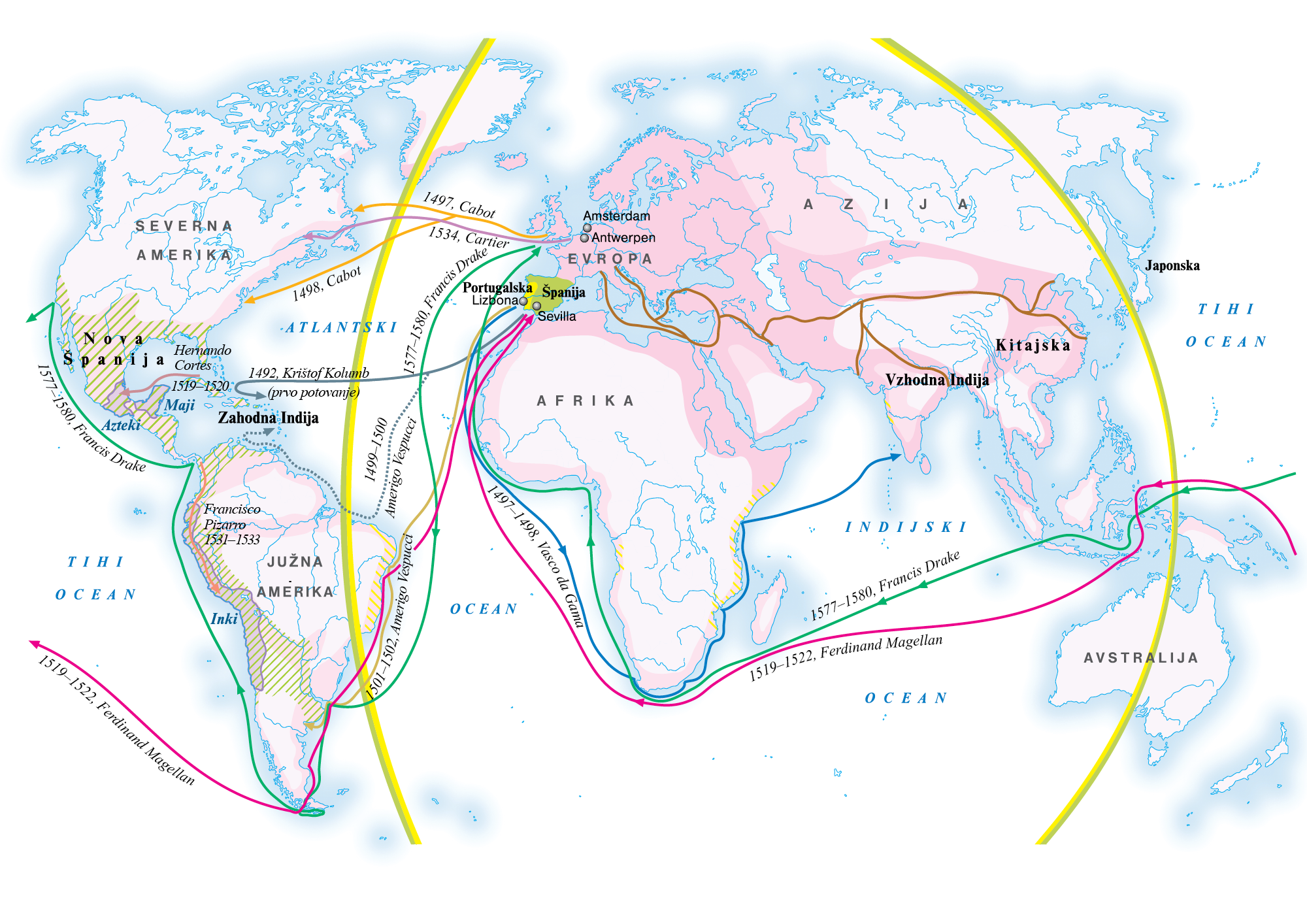 Geografska odkritja - Naloge za ponavljanje
