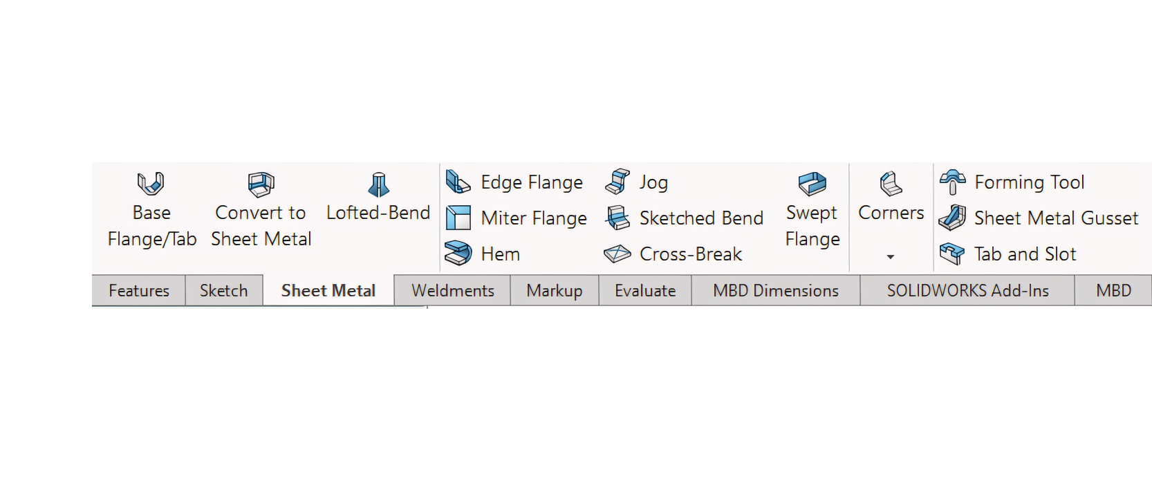 Prikaz orodij za oblikovanje pločevin (Sheet Metal)