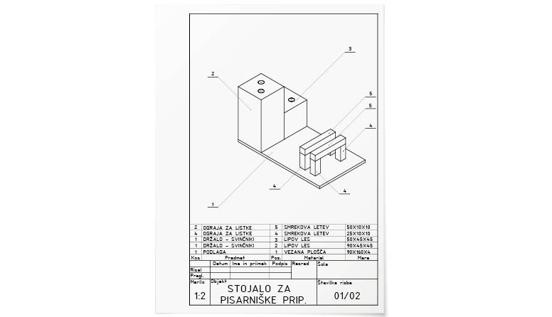 Tehnično risanje - Preverim svoje znanje